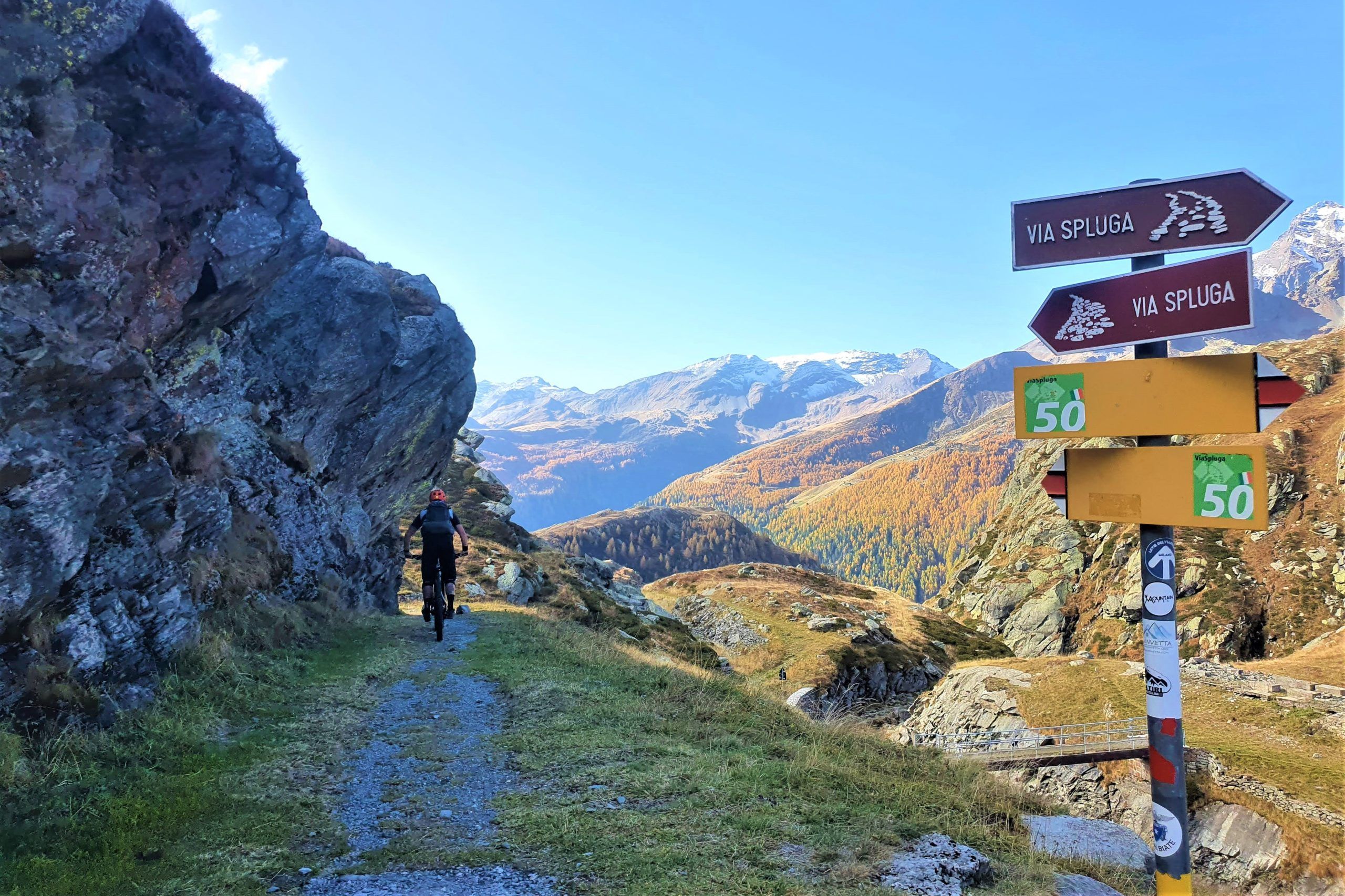 Escursione guidata MTB Via Spluga, Madesimo e l'Alpe Motta